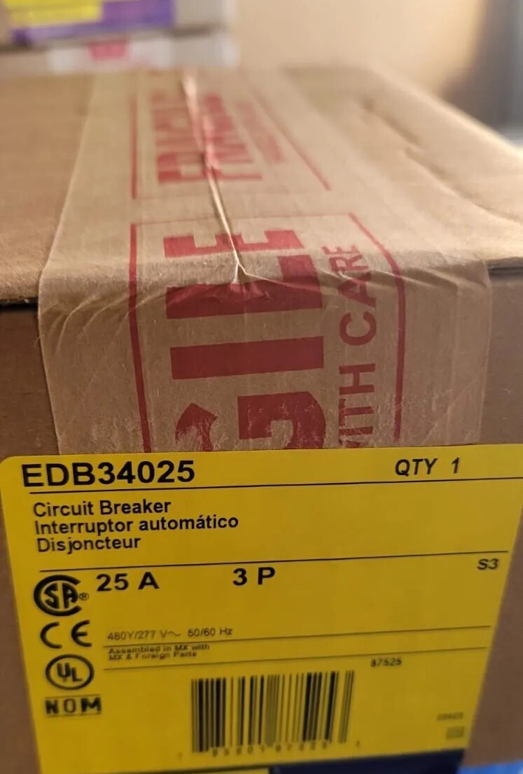 1 NEW SQUARE D FACTORY SEALED 3P 25A BOLT ON 480/277 FOR NF PANELBOARDS ...