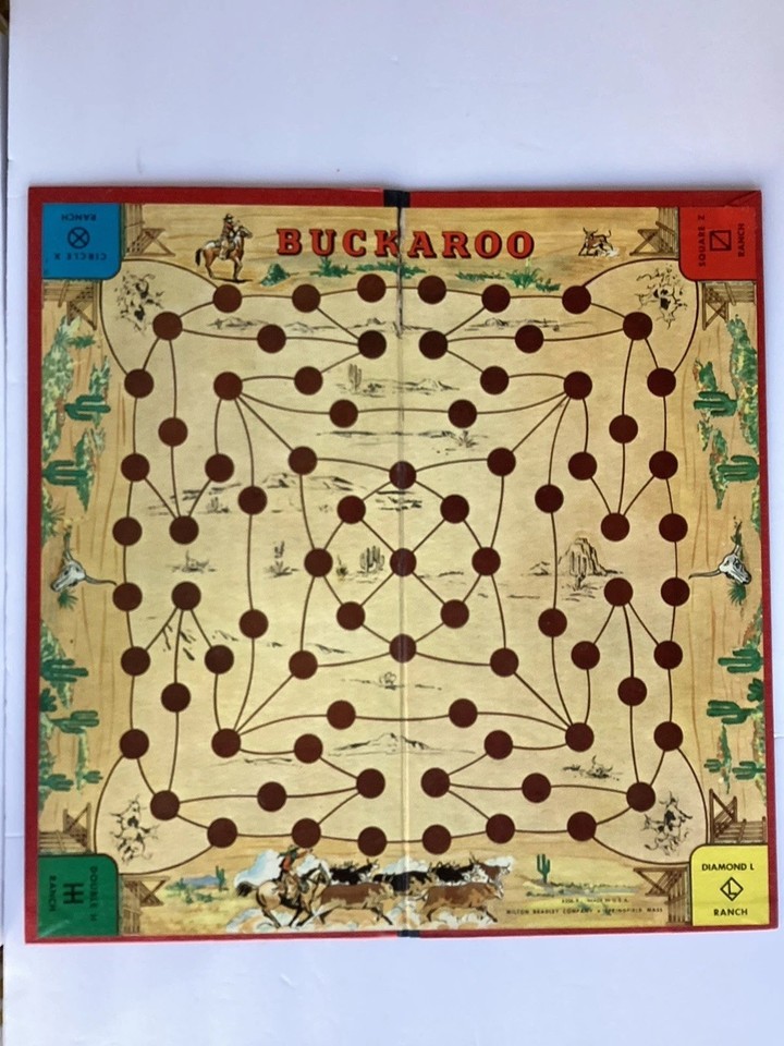 Vintage 1947 Milton Bradley Buckaroo Cowboy Roundup Board Game | eBay