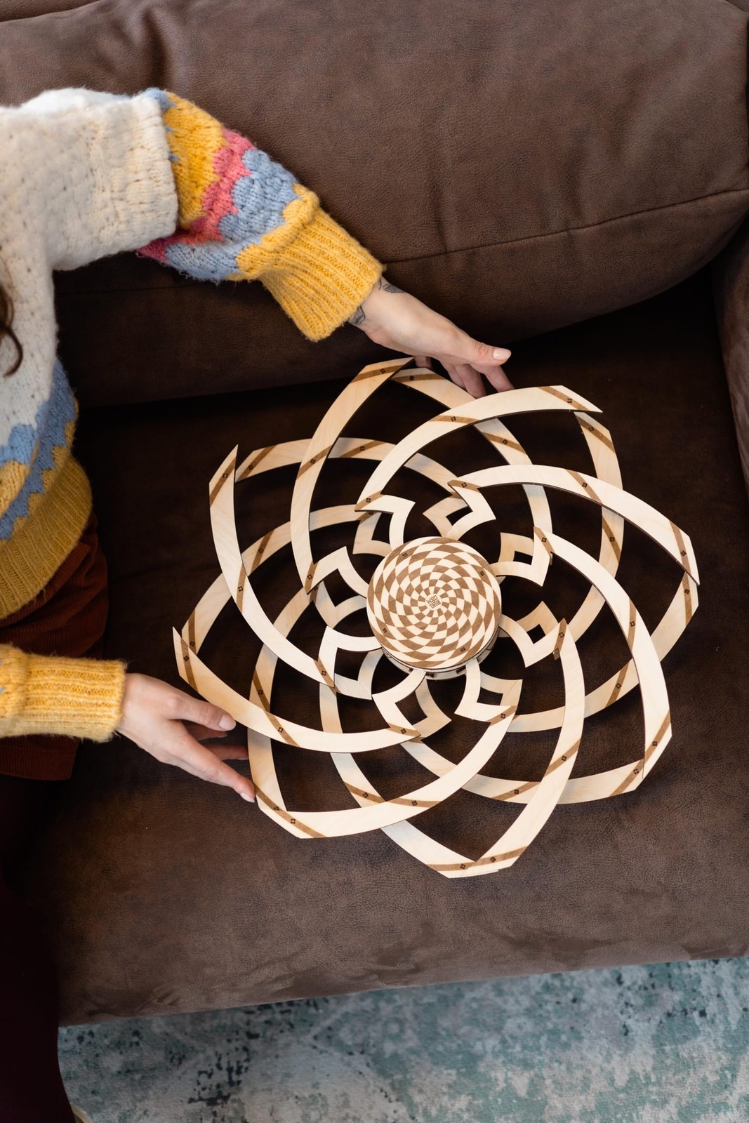 Hypnotic Vortex Kinetic Optical Illusion 3D Wooden Puzzles for Adults ...