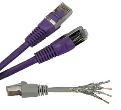 30'ft Cat6.A Purple Network Ethernet Patch Double Shielded SSTP Cable ...
