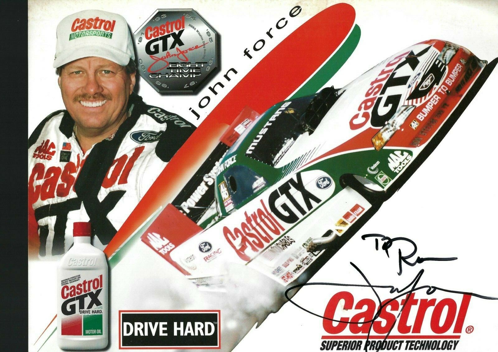 BEAUTIFUL NHRA SUPERSTAR JOHN FORCE AUTOGRAPHED POSTCARD W/COA | eBay