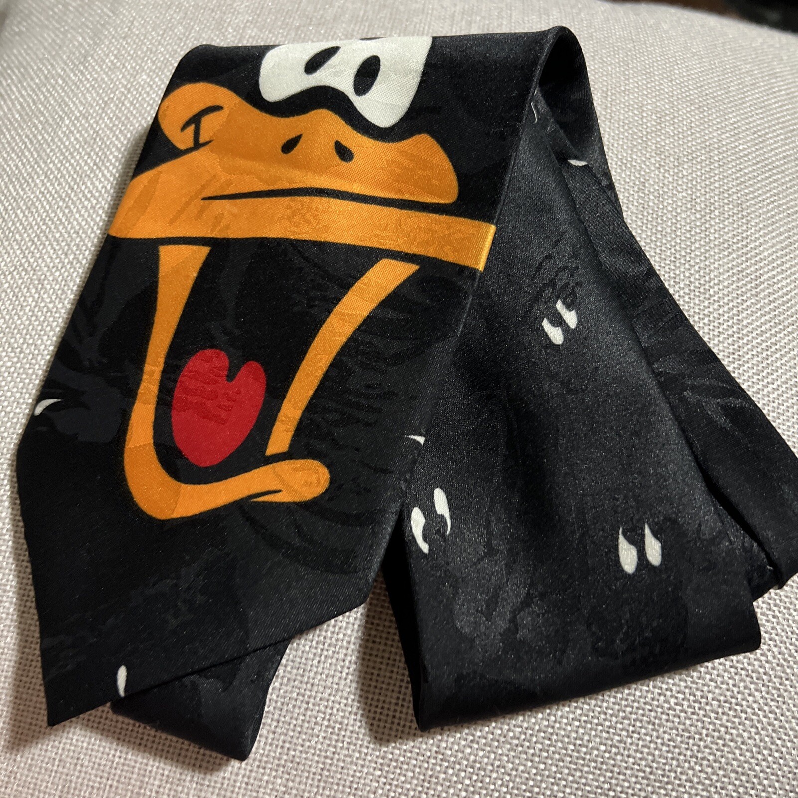 Looney Tunes Tie DAFFY DUCK the Dark SPOOKY EYES Blac… - Gem