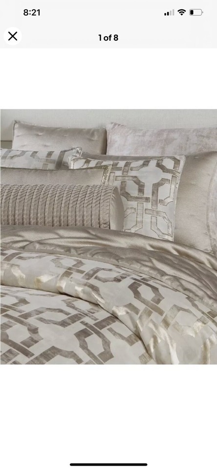 Hotel Collection Fresco F/Queen Duvet Cover Only, Gold Tone- Brand New ...