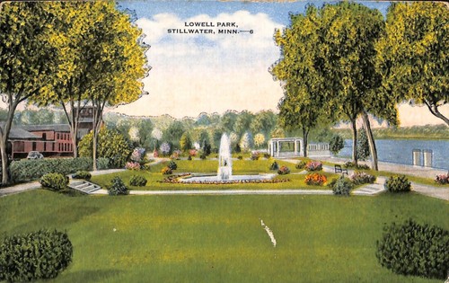 Lowell Park Stillwater Minnesota Postcard EC Kropp Gardens Landscape | eBay