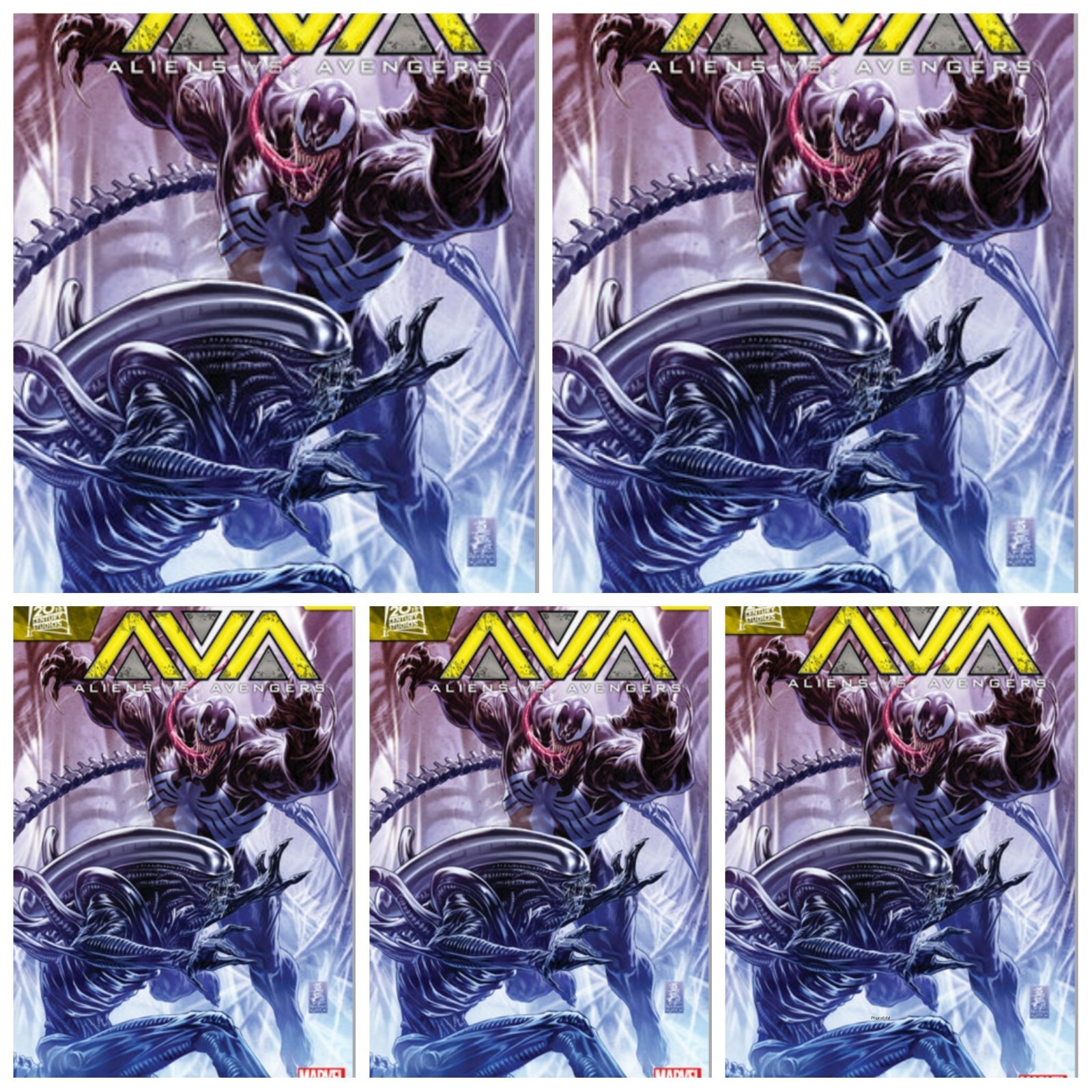 5 Pack Aliens Vs Avengers #1 Mark Brooks Venom PRESALE 8/28 Marvel 2024 ...