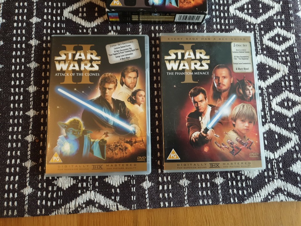 Star Wars DVDs Saga DVD Pack 1 and 2 Phantom Menace & Attack of The ...
