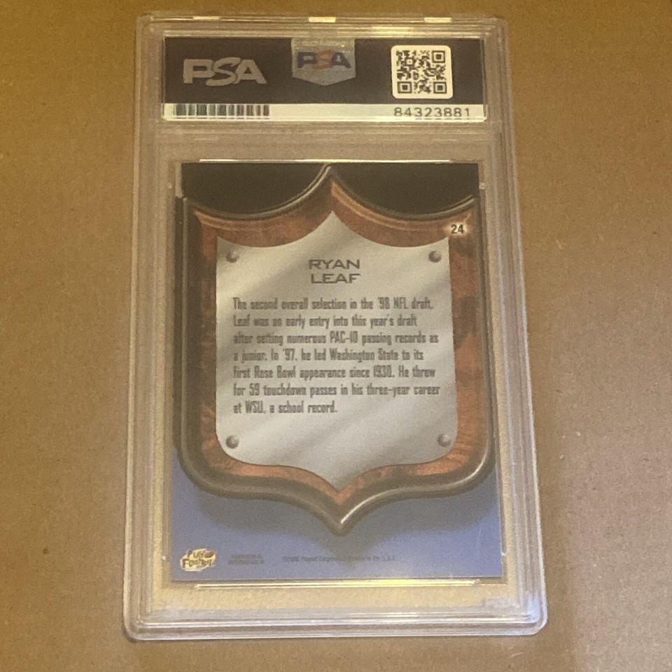 Ryan Leaf (San Diego) 1998 Playoff Absolute Die-Cut Rookie Signed PSA ...