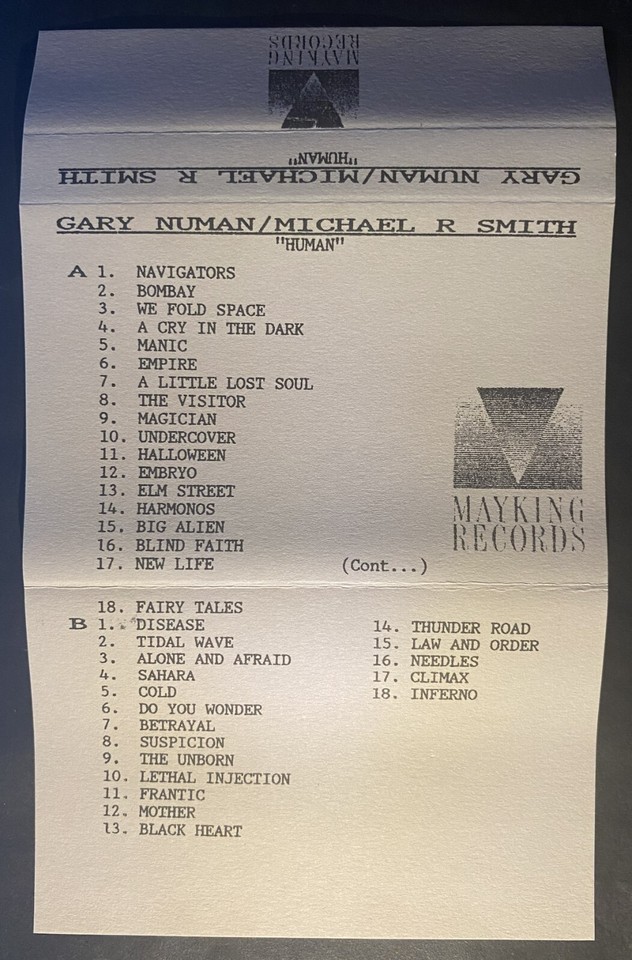 Gary Numan Michael Smith Human rare promo cassette 1995 Numa Records ...