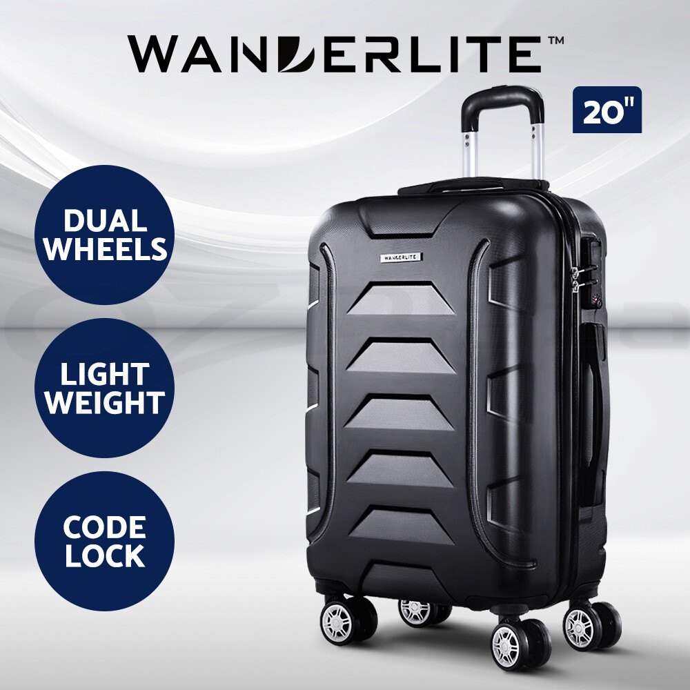 Wanderlite 20" Luggage Trolley Travel Suitcase Set Hard Case ...