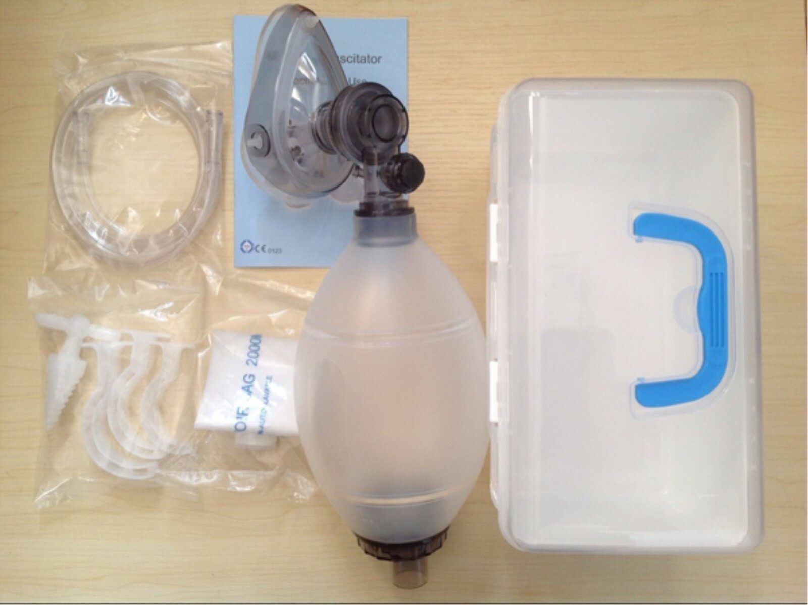 CE Silicon Adult CPR Mask with Air Bag Breathing Ball Resuscitator ...