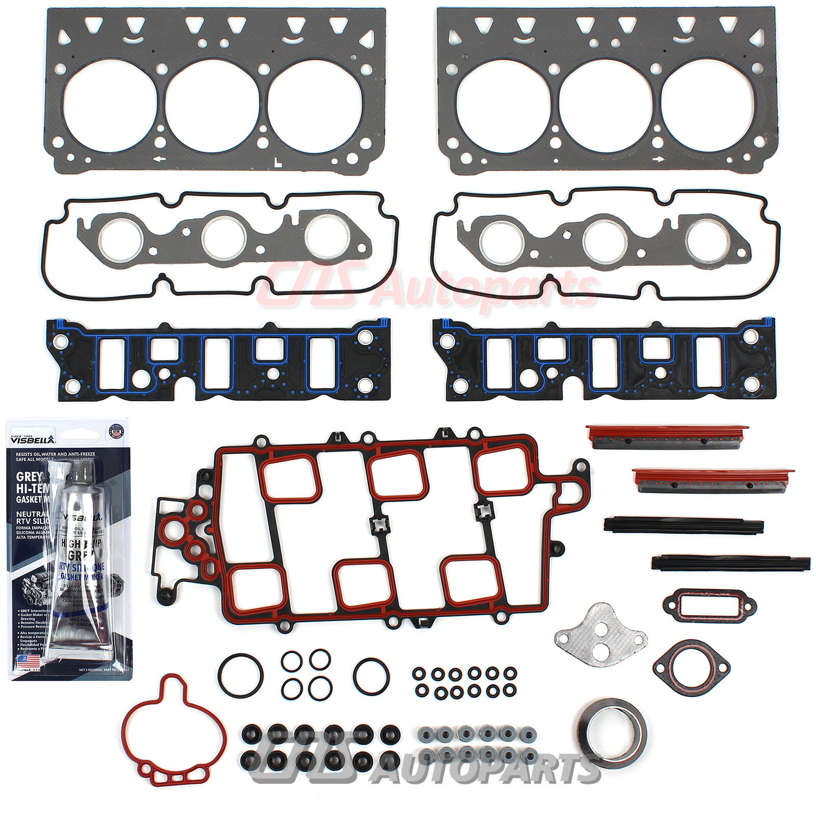 Head Gasket set Bolts Lifter Intake Exhaust Valve kit For 97-03 GM 3.8L ...