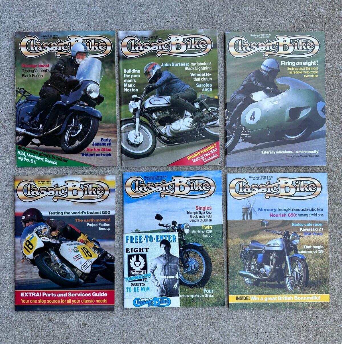 Vintage 1986 Classic Bike Motorcycle Magazine Lot of 6 July-December | eBay