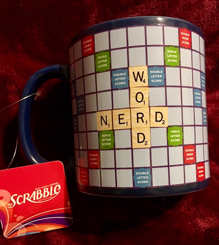 Hasbro Scrabble Crossword Game WORD NERD Coffee Cup Tea Mug 20 oz - NWT ...