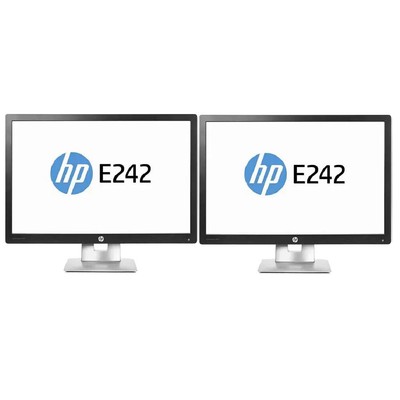 Dual monitor set HP EliteDisplay E242 with stand Monitor 24" (1920 x ...
