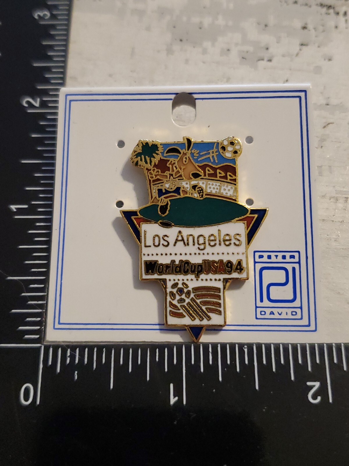 vintage Peter David 1994 WORLD CUP USA LOS ANGELES Label pin Xu | eBay