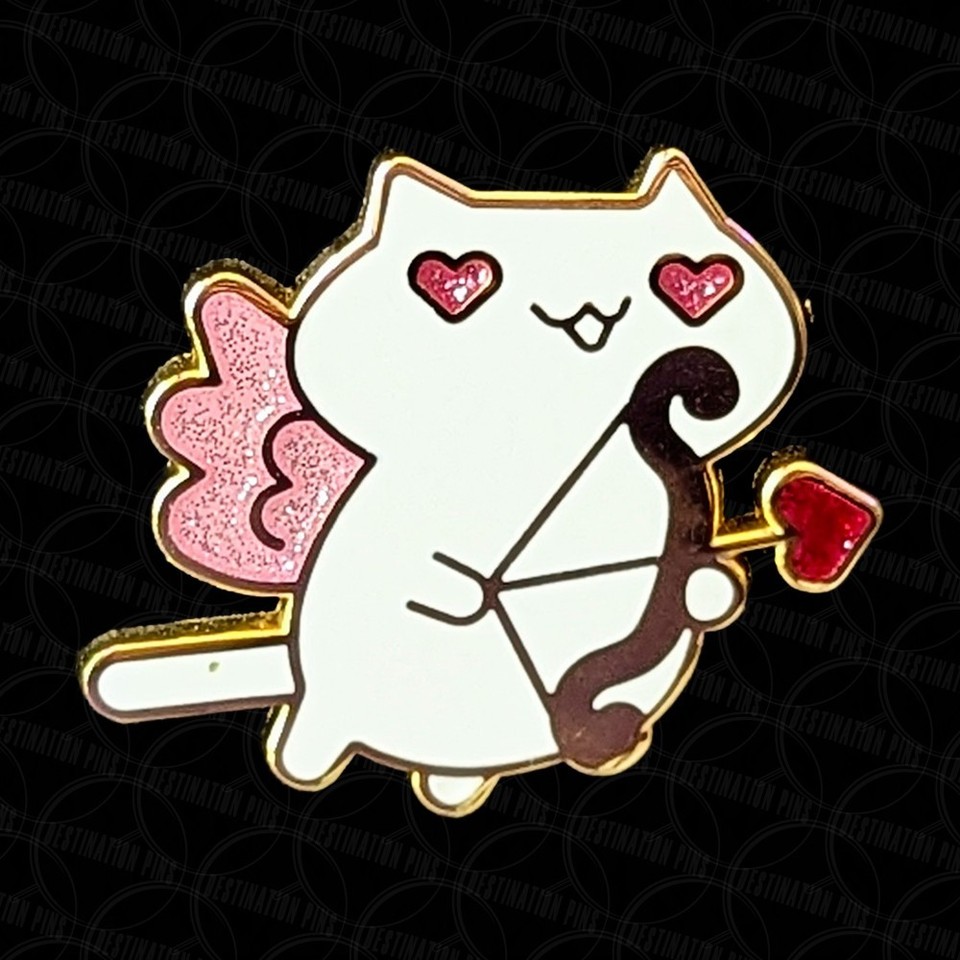 Cartoon Kitty Cat Cupid Glitter Heart Arrows Cute Enamel Pin | eBay