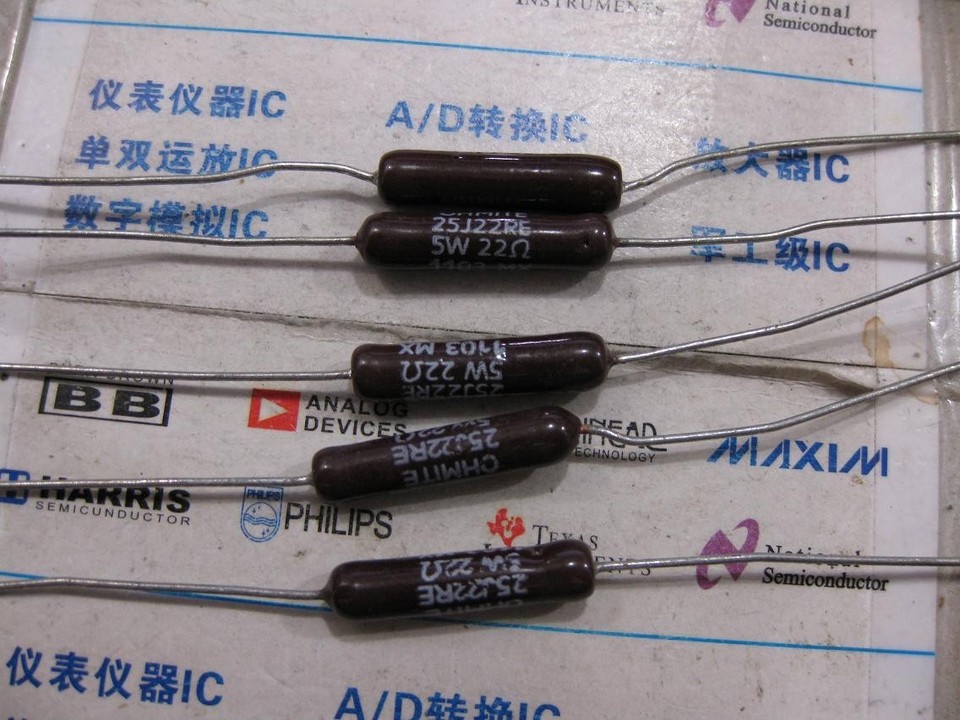 1x 22R 5W Vitreous Enamel Conformal Axial Wirewound Resistors 5% 22Ω ...