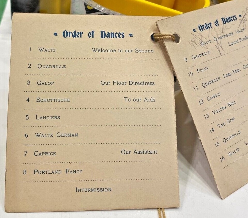 1896 Violet Club Odd Fellows Hall Dance Card Cambridge Wiggins ...