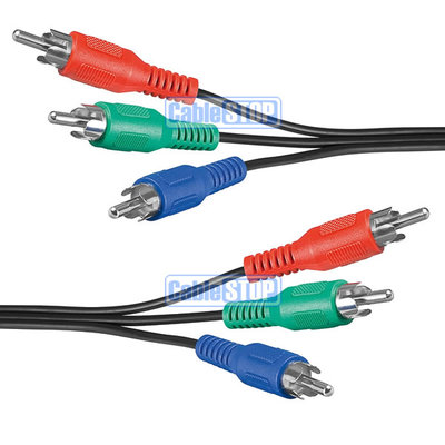 2M RGB RED GREEN BLUE PHONO TRIPLE 3x RCA VIDEO TV CABLE COMPONENT LEAD ...