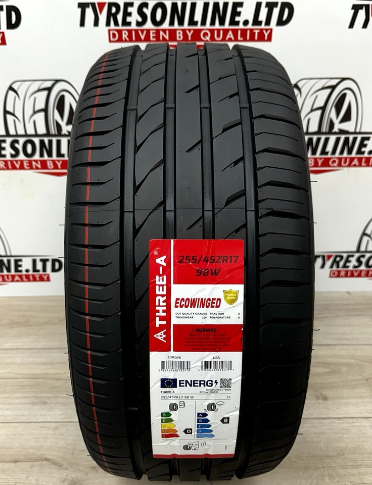 2 X 255 45 17 THREE-A 98W 255/45ZR17 BRAND NEW B RATED WET GRIP M+S ...