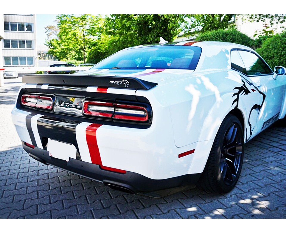 2008-2021 Dodge Challenger Fit Carbon Fiber Rear Bumper Lip Diffuser ...