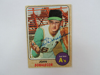 1968 Topps # 244 John Donaldson Autograph / Signed Card (MB) Oakland ...