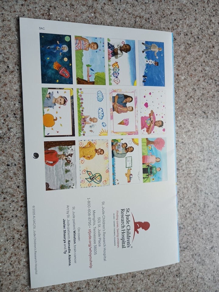 2026 St. Jude Small Desk/Wall Calendar Children's Art Work Cancer ...