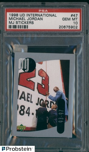 1998 UD International MJ Stickers #47 Michael Jordan Chicago Bulls HOF ...