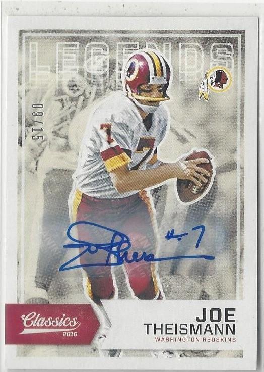 2016 Panini Classics - Legends Joe Theismann #147 Significant ...