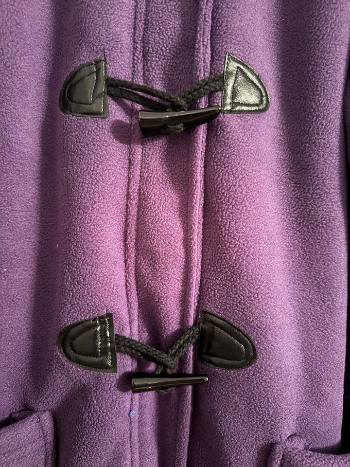 JBC Collection Purple Fleece Hooded Toggle Duffel Coat Size 18 | eBay UK