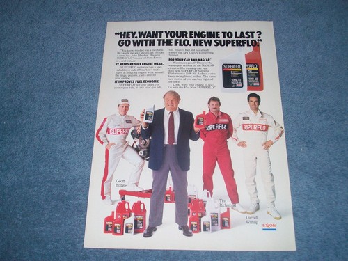1987 Superflo Exxon Oil Vintage Ad With John Madden Tim Richmond ...