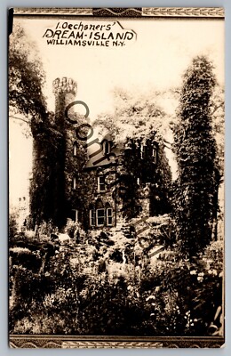 Real Photo Oechener's Dream Island Castle Williamsville NY New York RP ...