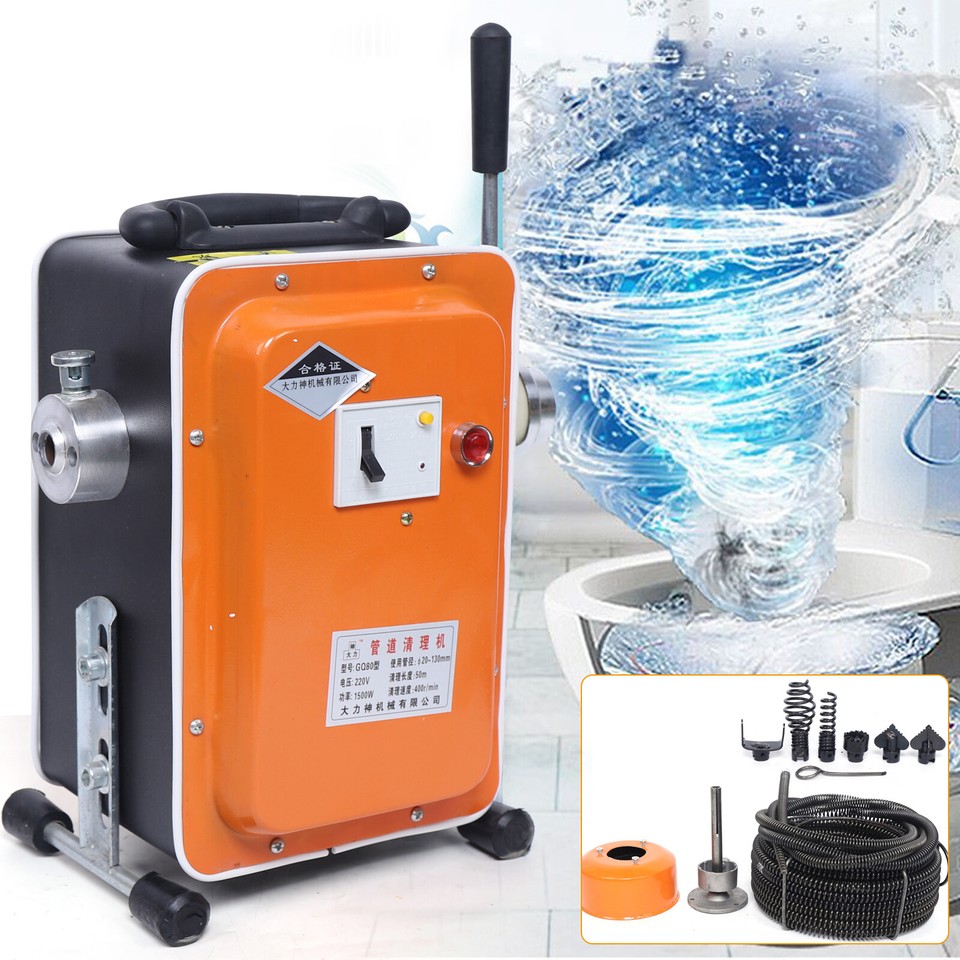 Electric Drain Cleaner Sewer Snake Pipe Cleaning Sewer Pipe Dredger ...