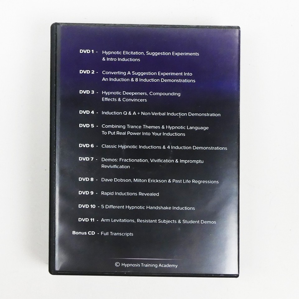 HYPNOTIC INDUCTIONS REVEALED 11 DVD Hypnosis Video Workshop Igor ...