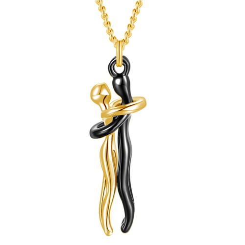 Love Pendant Necklace Women Jewellery Gift Couple Hug Kissing Chain ...