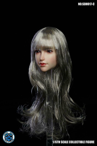 1/6 Female Pale Girl Long Hair Head Sculpt Model Fit 12"PH Figure Doll ...