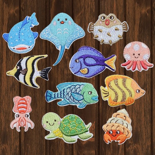 Sea Creatures Embroidered Patch — 11-Pack — Iron On | eBay