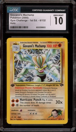 Pokemon Giovanni's Machamp Gym Challenge 1st Edition Holo Rare #6 CGC ...