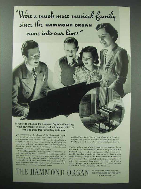 1939 Hammond Organ Ad - Much More Musical Family | eBay
