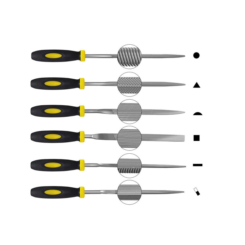 6pcs Mini Files Set Metal Filing Rasp Needle File Wood Tools Hand ...