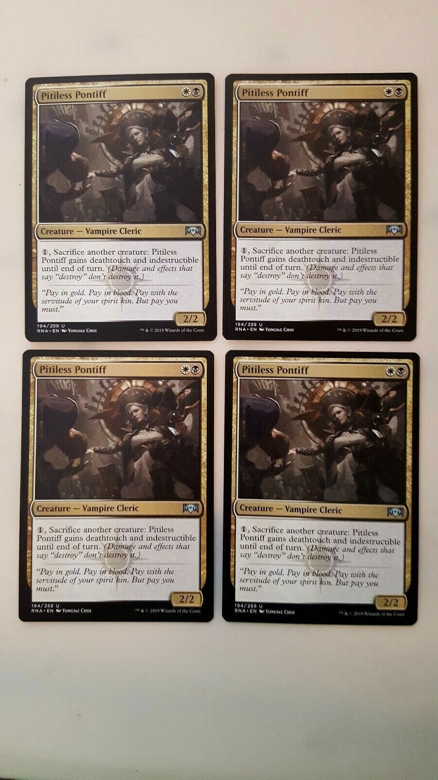 [4x] Pitiless Pontiff Ravnica Allegiance MTG Magic The Gathering NM ...