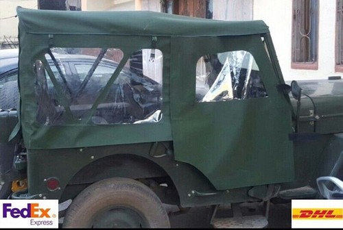 Stiched Soft Top for Jeep Willys CJ3B M38 1953 1971 Cross Bow Green ...