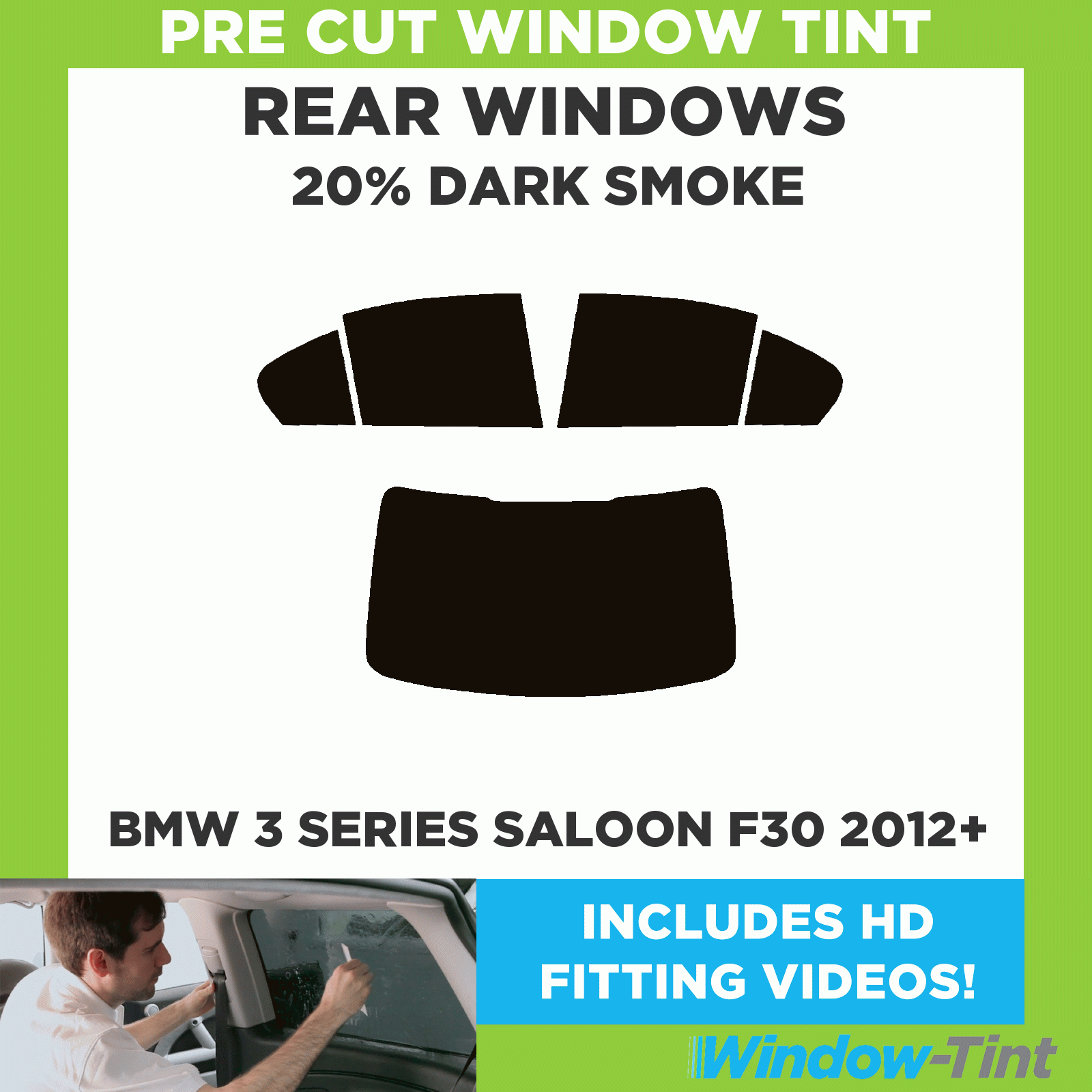 For BMW 3 Series 4-Door Berlina F30 2012+ Pre Cut Window Tint Kit 20% ...