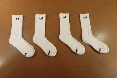 Sniffies Mens One Size White Classic Logo Athletic Crew Socks 4 Pairs ...