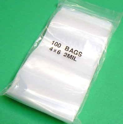 4x6 Bags Clear 2mil 100 Reclosable Poly Bag 4" x 6" 2 Mil Baggies ...