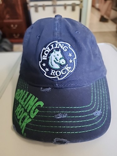 Rolling Rock Distressed Embroidered Patch Cap Strapback Trucker Hat | eBay