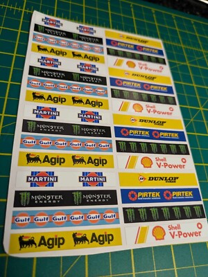 Scalextric Slot Car Decal Sticker Sheet - Model Racing 1/32 1/24 - 32x ...
