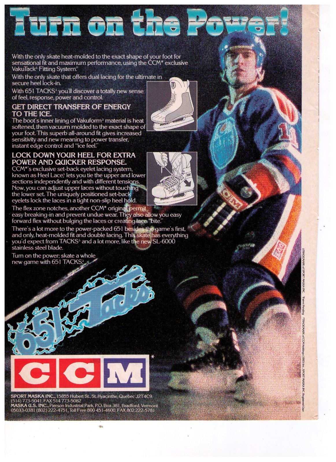 Vintage 1983 CCM Tacks Mark Messier Hockey Skates Classic Print ...
