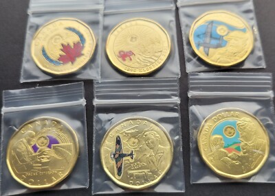 CANADA LOT OF 6 COMMEMORATIF COLOURED LOONIES 2020 - 2024 *** | eBay