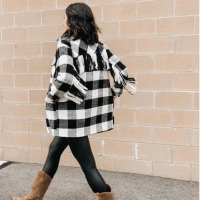 RD Style plaid fringe shacket Medium New with tags Anthropologie | eBay